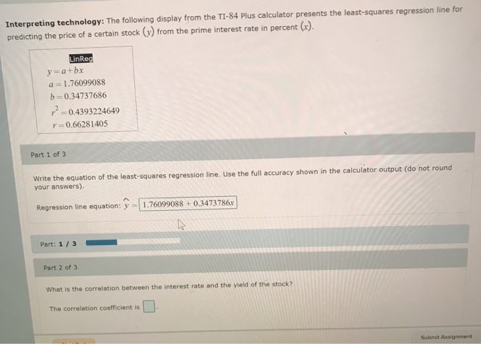 Solved Interpreting technology: The following display from | Chegg.com
