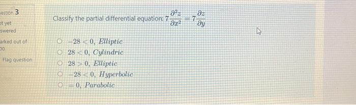 Solved Classify the partial differential equation: | Chegg.com
