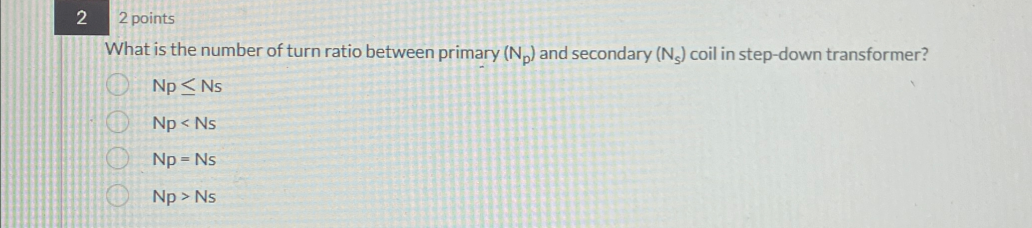 Solved 22 ﻿pointsWhat is the number of turn ratio between | Chegg.com