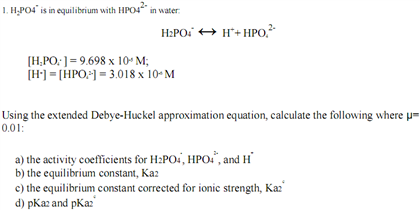 H2PO4- is in equilibrium with HPO42- in water: | Chegg.com