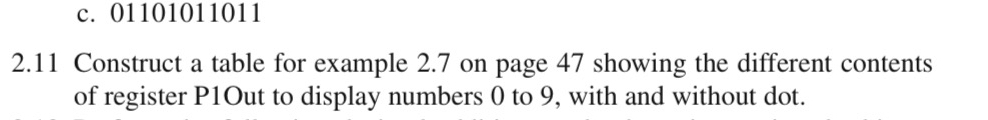 Solved 2.11 ﻿Construct a table for example 2.7 ﻿on page 47 | Chegg.com