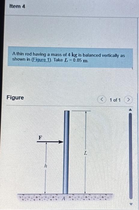 Solved A thin rod having a mass of \\( 4 \\mathrm{~kg} \\) | Chegg.com