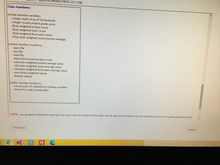 Solved 7 Specificationshtml 101 Kb Using Oop Write A 3810