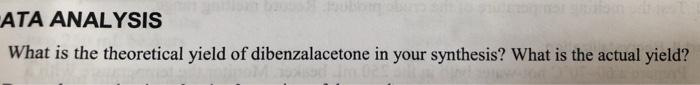 Solved ATA ANALYSIS What is the theoretical yield of | Chegg.com