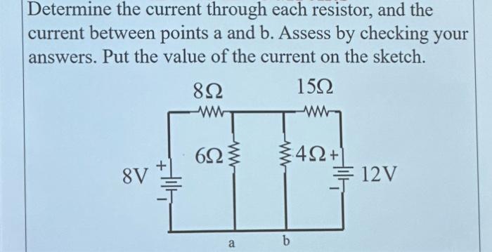 Solved Determine the current through each resistor, and the | Chegg.com