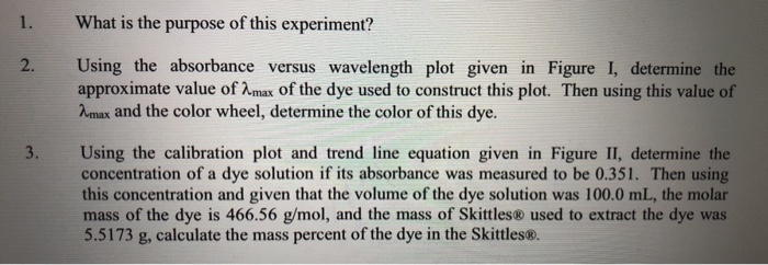 Solved What is the purpose of this experiment? Using the | Chegg.com
