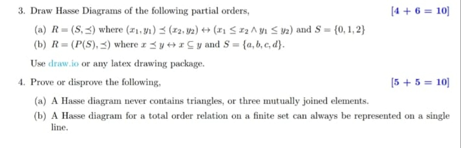 Solved Draw Hasse Diagrams of the following partial | Chegg.com