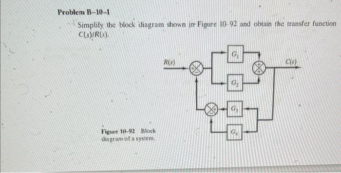 Solved roblem B−10−1 Simplify the block diagram shown in | Chegg.com