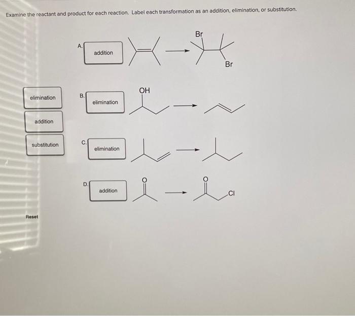 Solved Examine the reactant and product for each reaction. | Chegg.com