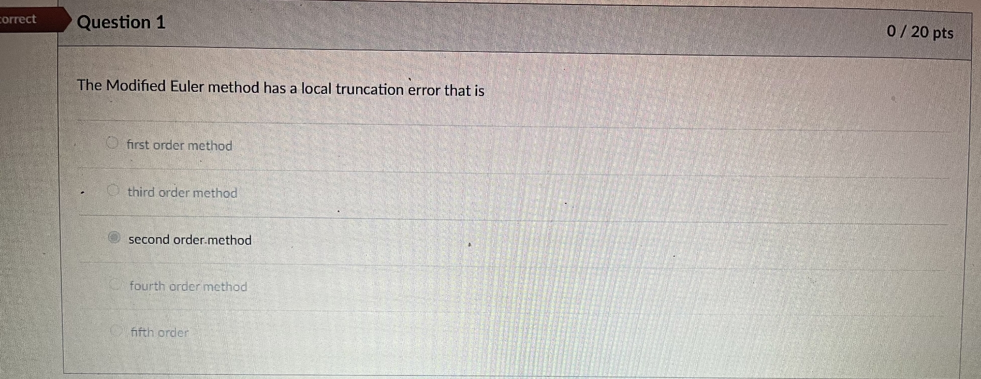 Solved Question 1020 ﻿ptsthe Modified Euler Method Has A 4985