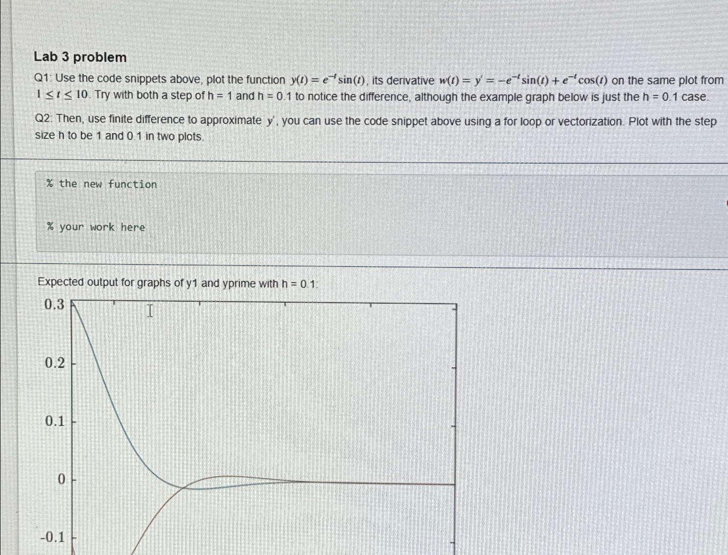 Solved Lab 3 ﻿problemQ1: Use the code snippets above, plot | Chegg.com