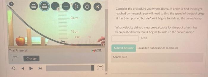 this video is showing several trials of a 400g puck | Chegg.com