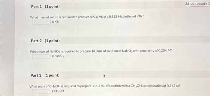 Solved Preparing a given volume of a solution that has a | Chegg.com