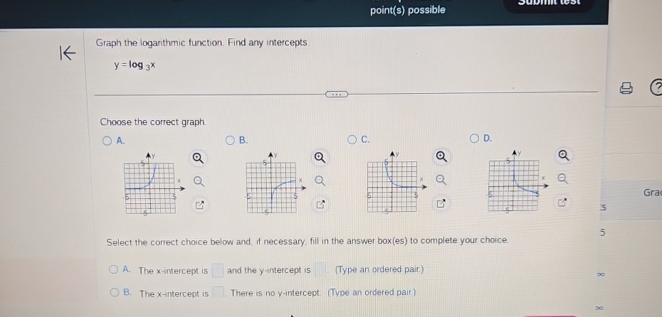 Solved Graph the loganithmic function. Find any | Chegg.com
