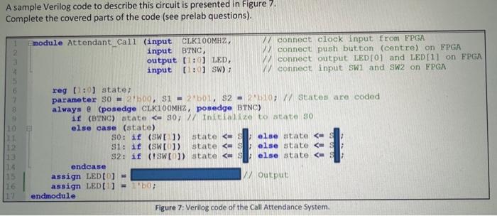 Consider the Verilog code of the "Flight Attendant | Chegg.com