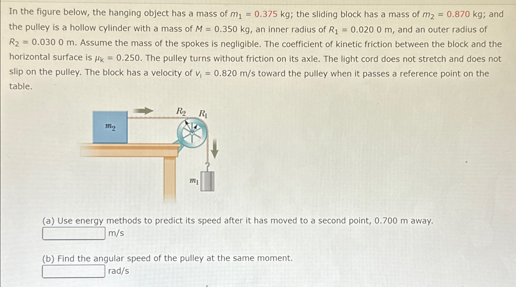 Solved In the figure below, the hanging object has a mass of | Chegg.com