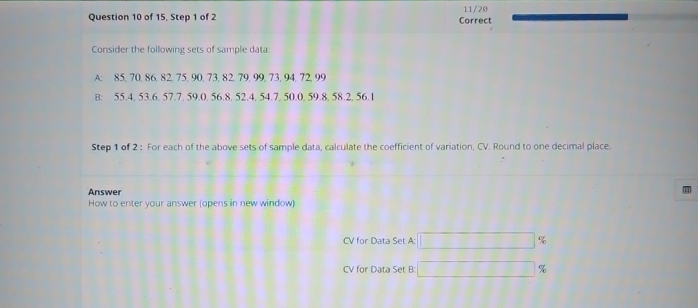 Solved Question 10 ﻿of 15, ﻿Step 1 ﻿of 21120CorrectConsider | Chegg.com