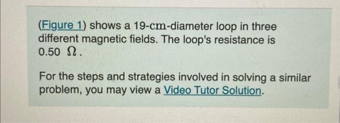 Solved (Figure 1) shows a 19-cm-diameter loop in three | Chegg.com