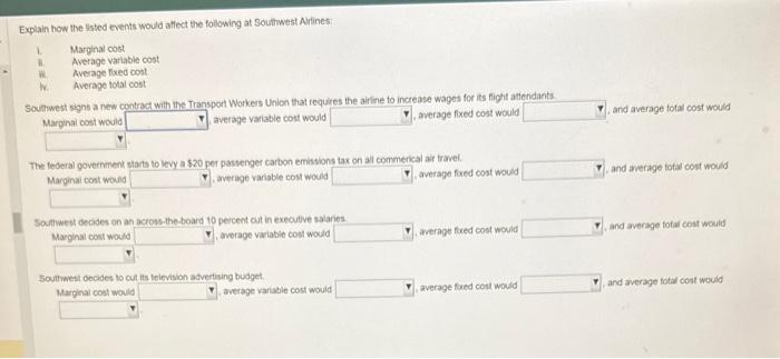 Solved Explain how the Isted events would allect the | Chegg.com