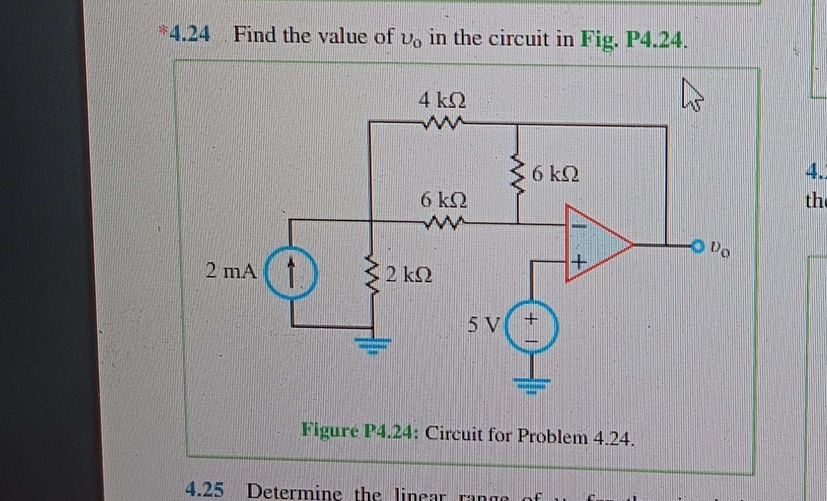 Solved *4.24. Find the value of u, in the circuit in Fig. | Chegg.com