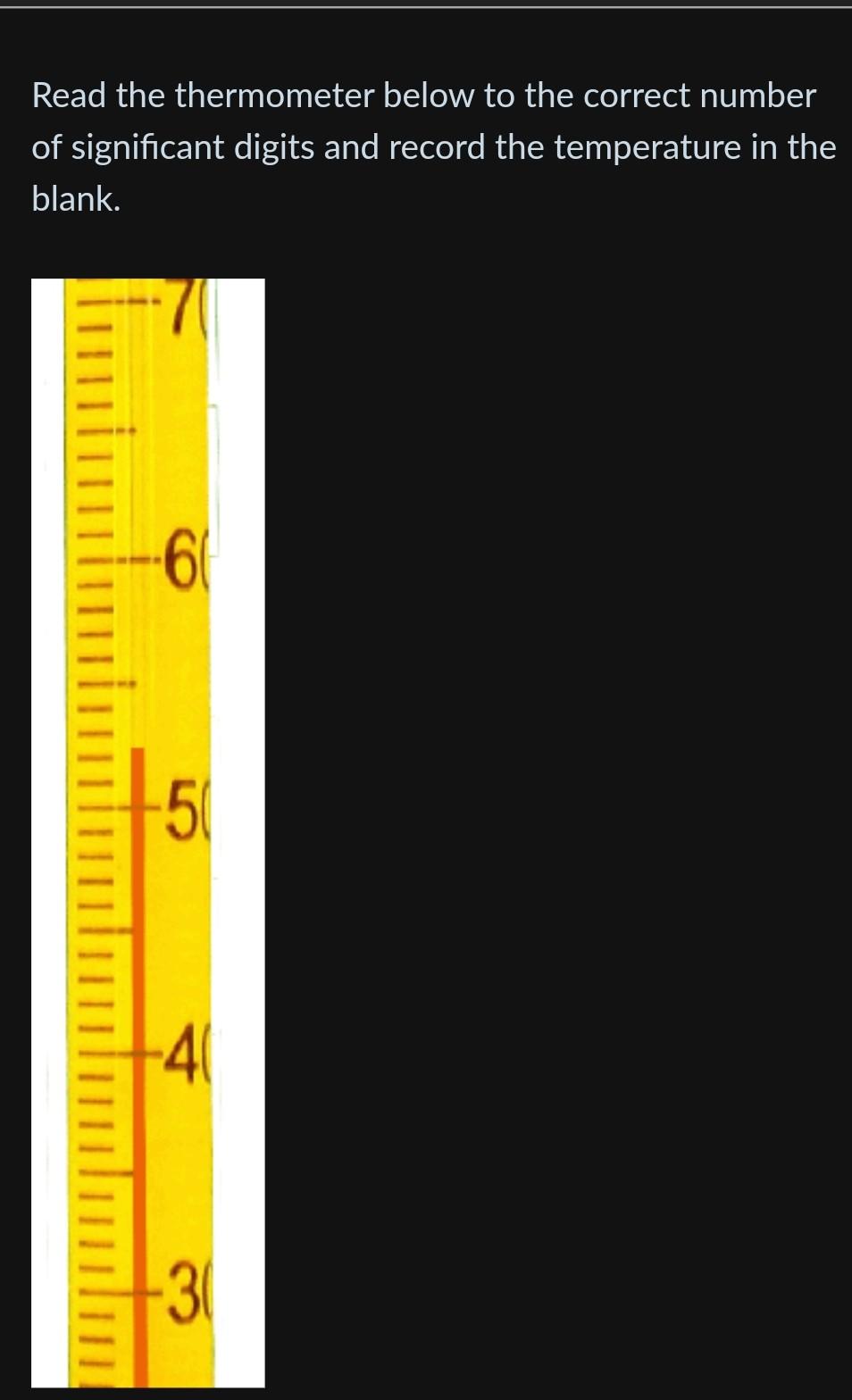 Solved Read the thermometer below to the correct number of | Chegg.com