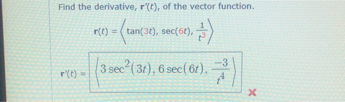 Solved Find the derivative, r'(t), of the vector function. | Chegg.com