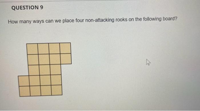 How many ways can we place four non-attacking rooks | Chegg.com How many ways can we place four non-attacking rooks | Chegg.com