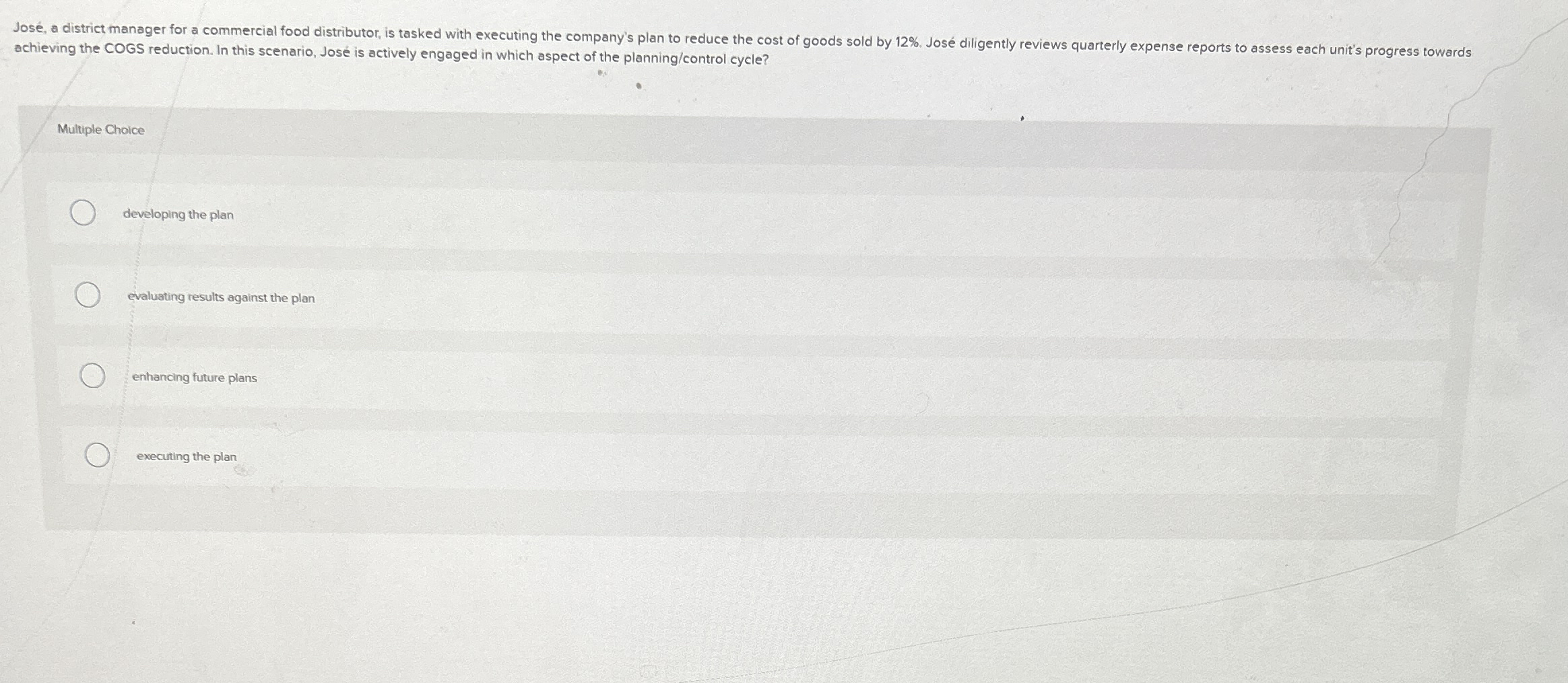 Solved achieving the COGS reduction. In this scenario, Jose | Chegg.com