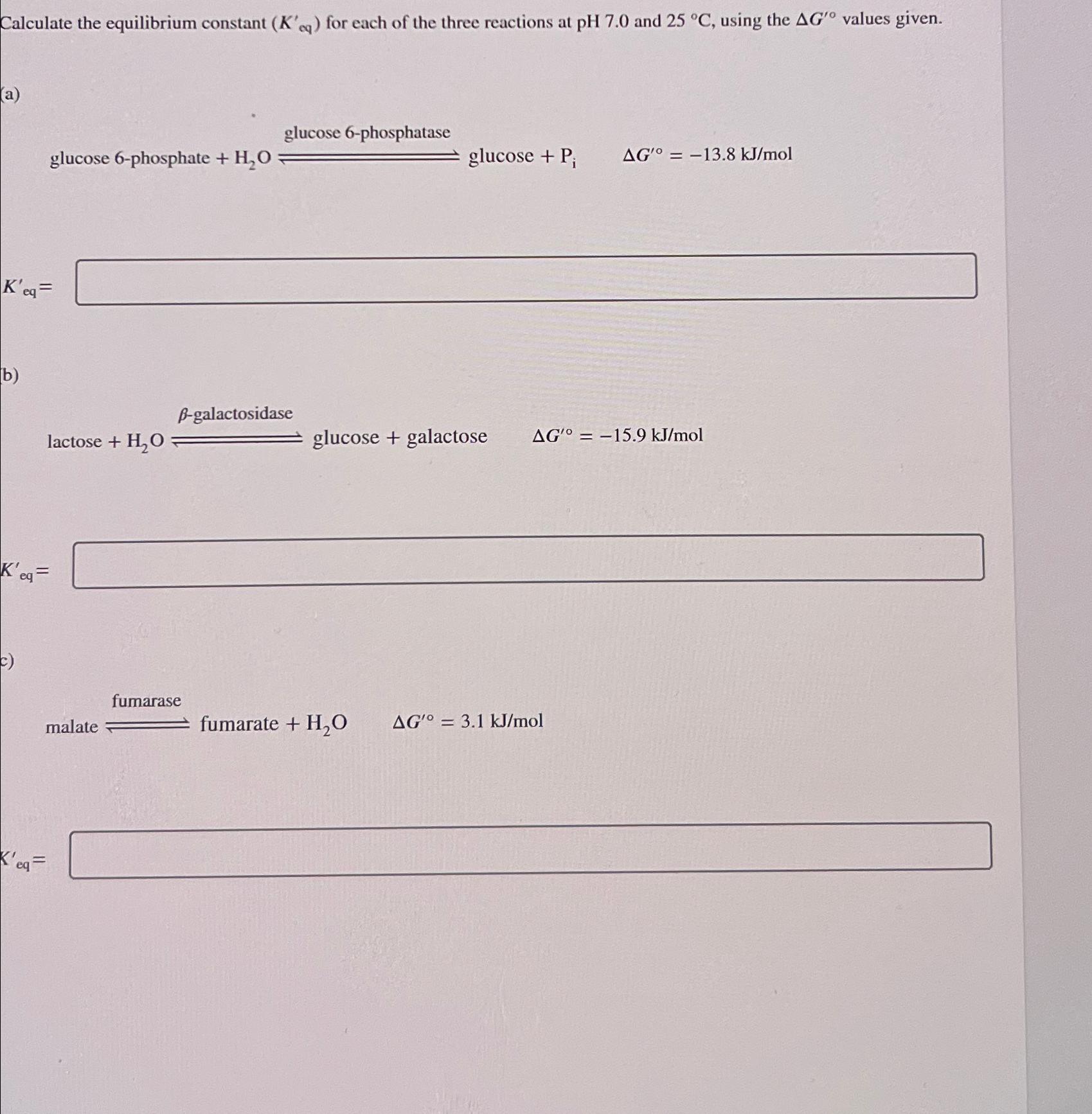 Solved Calculate the equilibrium constant (K_(eq )^(')) for | Chegg.com