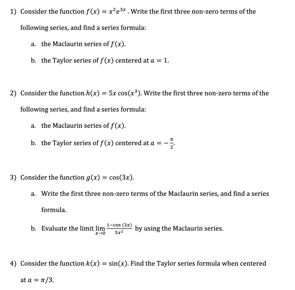 Solved Consider the function f(x)=x2e3x. ﻿Write the first | Chegg.com