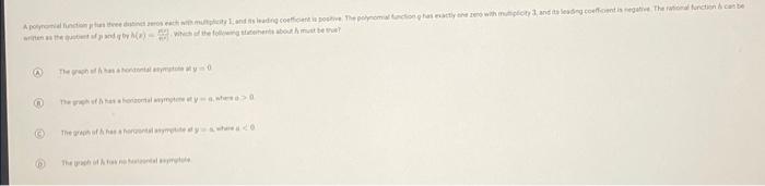 Solved A polynomial function p has three distinct zeros each | Chegg.com