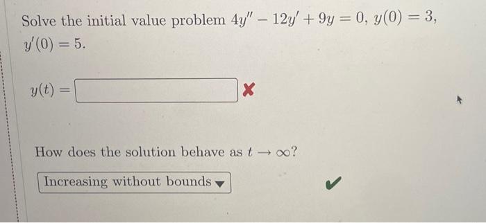 Solved Solve the initial value problem | Chegg.com