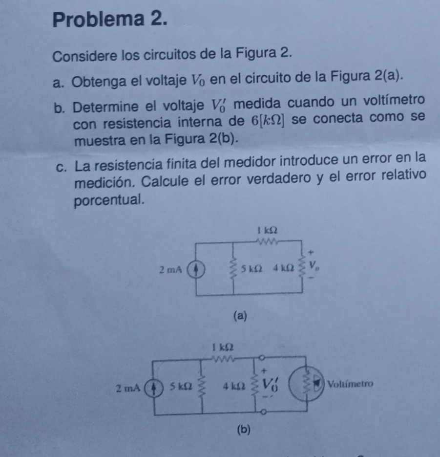 Solved Problema 2.Considere los circuitos de la Figura 2.a. | Chegg.com