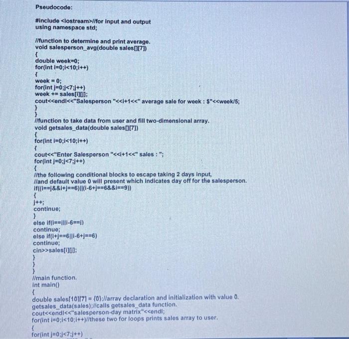 Solved Pseudocode: #include //or Input and output using | Chegg.com
