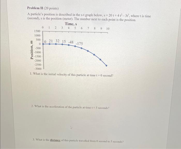 Solved Problem II (20 points) A particle's position is | Chegg.com