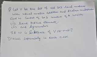 Solved Q) ﻿Cet V ﻿be the let of all 3×3 ﻿real matitis Cind | Chegg.com