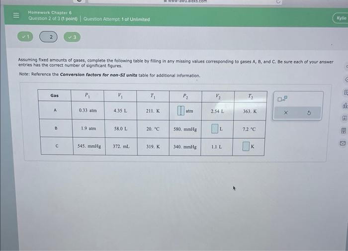 Solved Assuming fixed amounts of gases, complete the | Chegg.com
