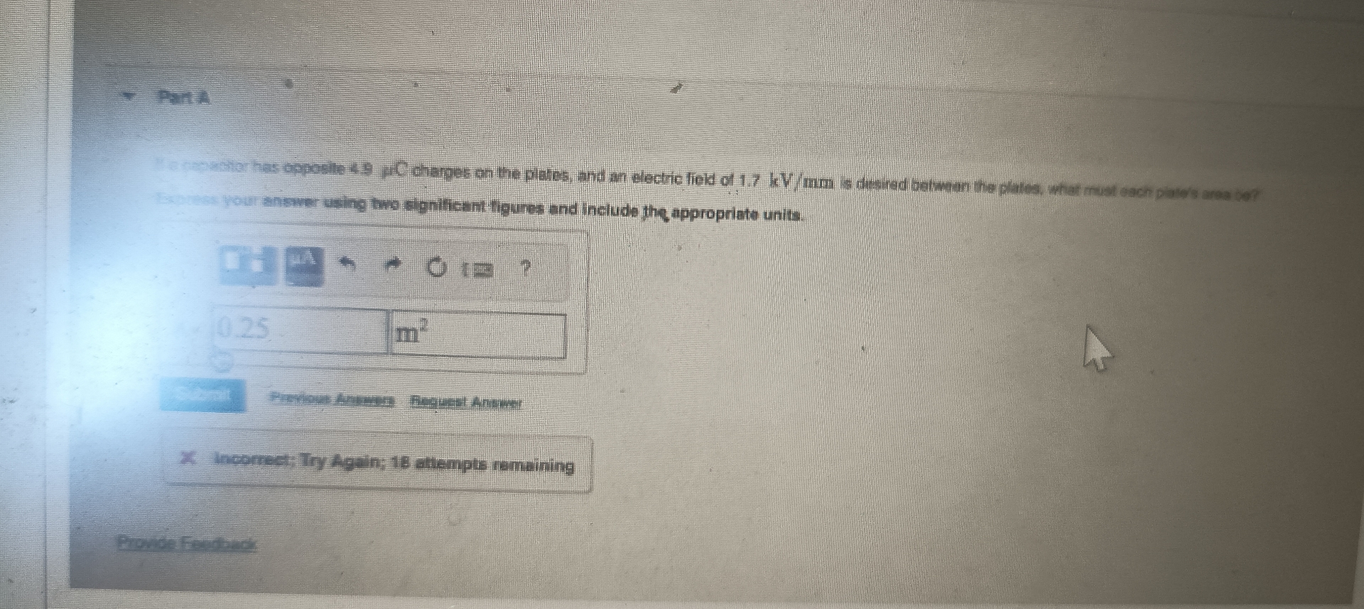 Solved Parta먼3 m2 Incorrect: Try Again; 18 ﻿attempts | Chegg.com
