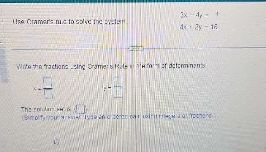 Solved Use Cramer's rule to solve the | Chegg.com