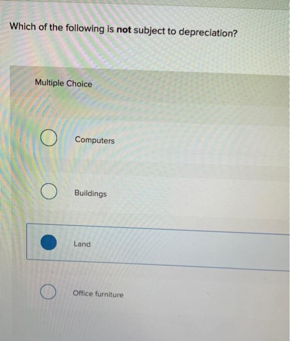 Solved Which of the following is not subject to | Chegg.com