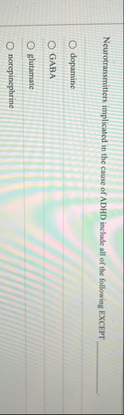 Solved Neurotransmitters implicated in the cause of ADHD | Chegg.com