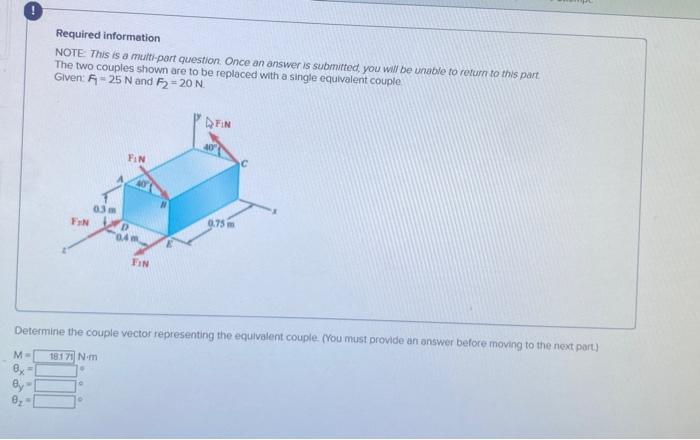 Solved Required information NOTE This is a multi-part | Chegg.com