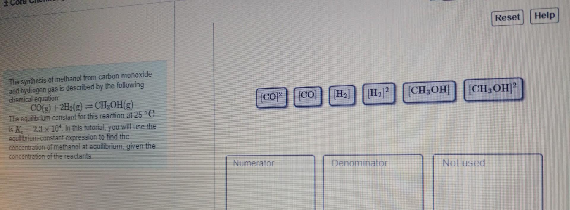 Solved [CO]2−[CO][H2]−[H2]2−[CH3OH][[CH3OH]2The synthesis of | Chegg.com
