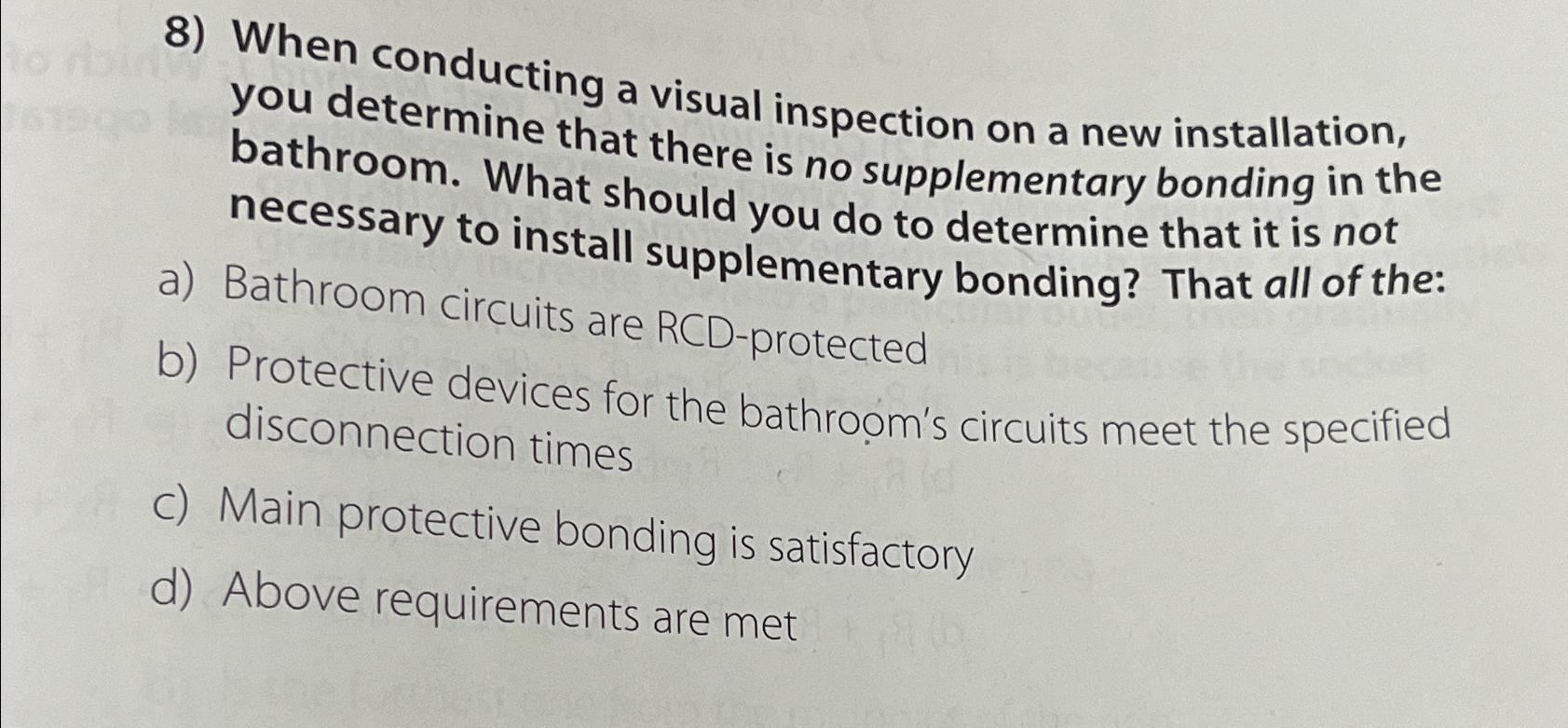 Solved When conducting a visual inspection on a new | Chegg.com