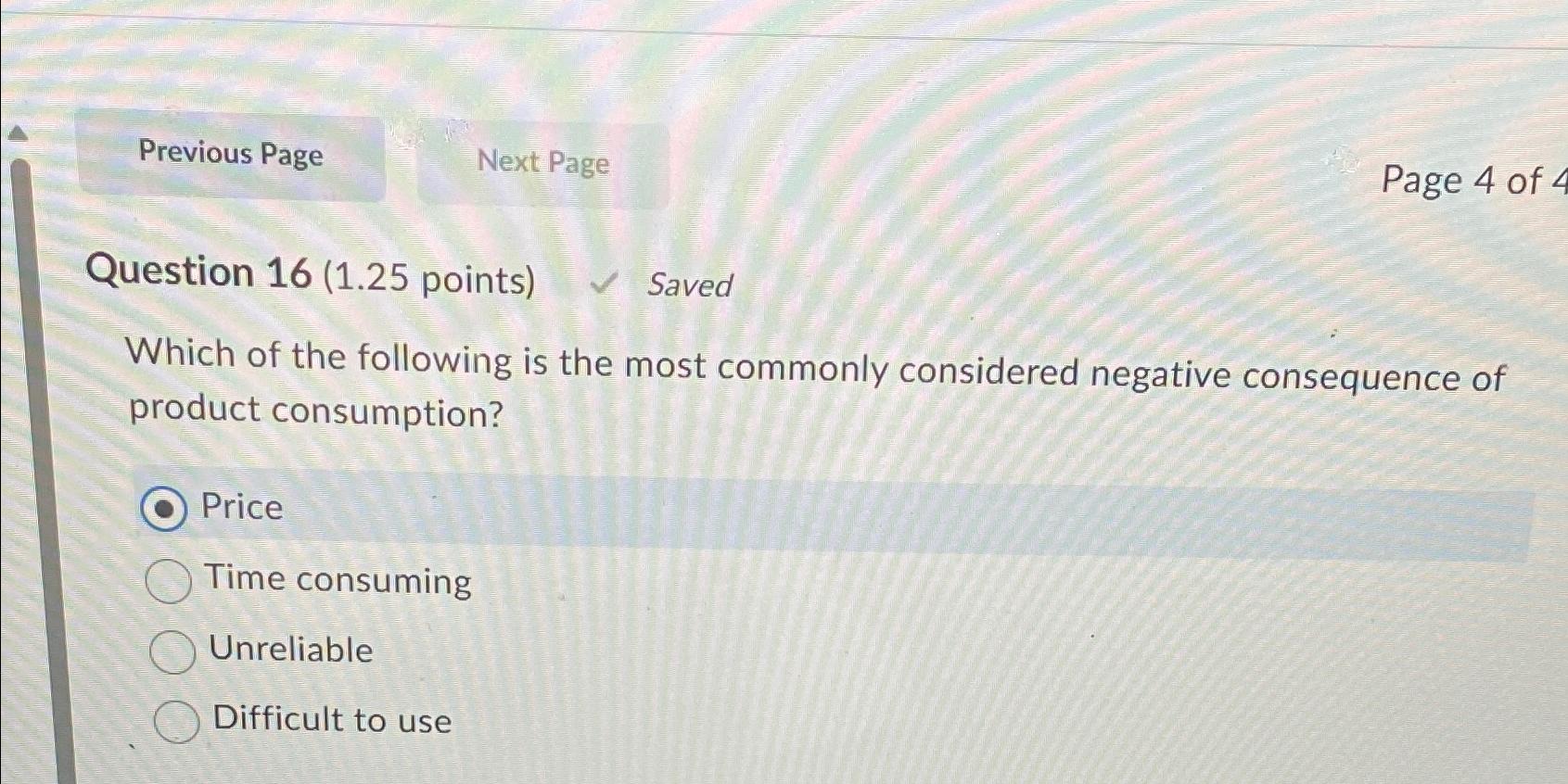 Solved Previous PageNext PagePage 4 of 4Question 16 (1.25 | Chegg.com Solved Previous PageNext PagePage 4 of 4Question 16 (1.25 | Chegg.com