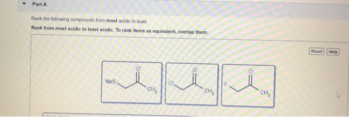 Solved Rank the compounds from most acidic to least acidic. | Chegg.com