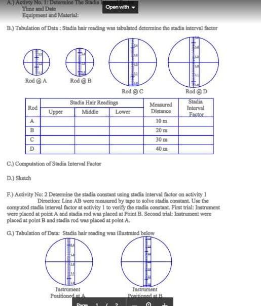 A) Activy No 1: Determine The Stadia Time and Date | Chegg.com