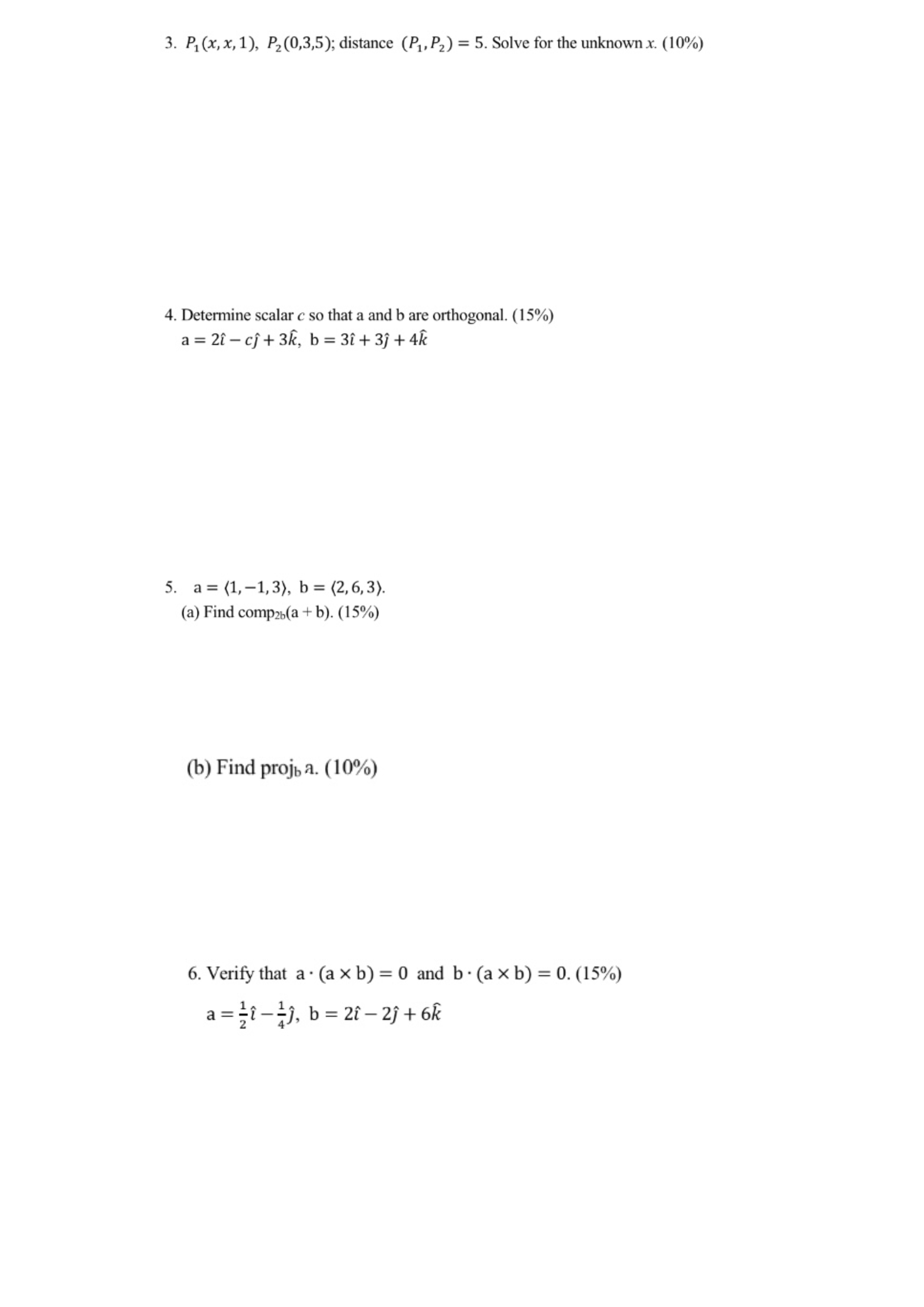 Solved 1.P1(x,x,1),P2(0,3,5); distance (P1,P2)=5. ﻿Solve for | Chegg.com