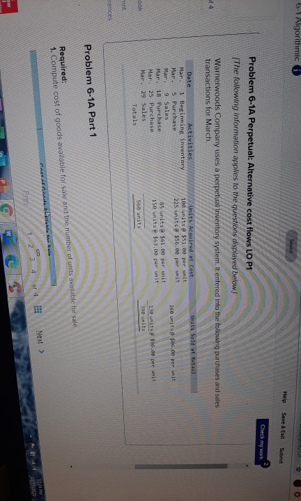 Solved 6-1 Algorithmic Saver Help Save & Exit Submit Check | Chegg.com