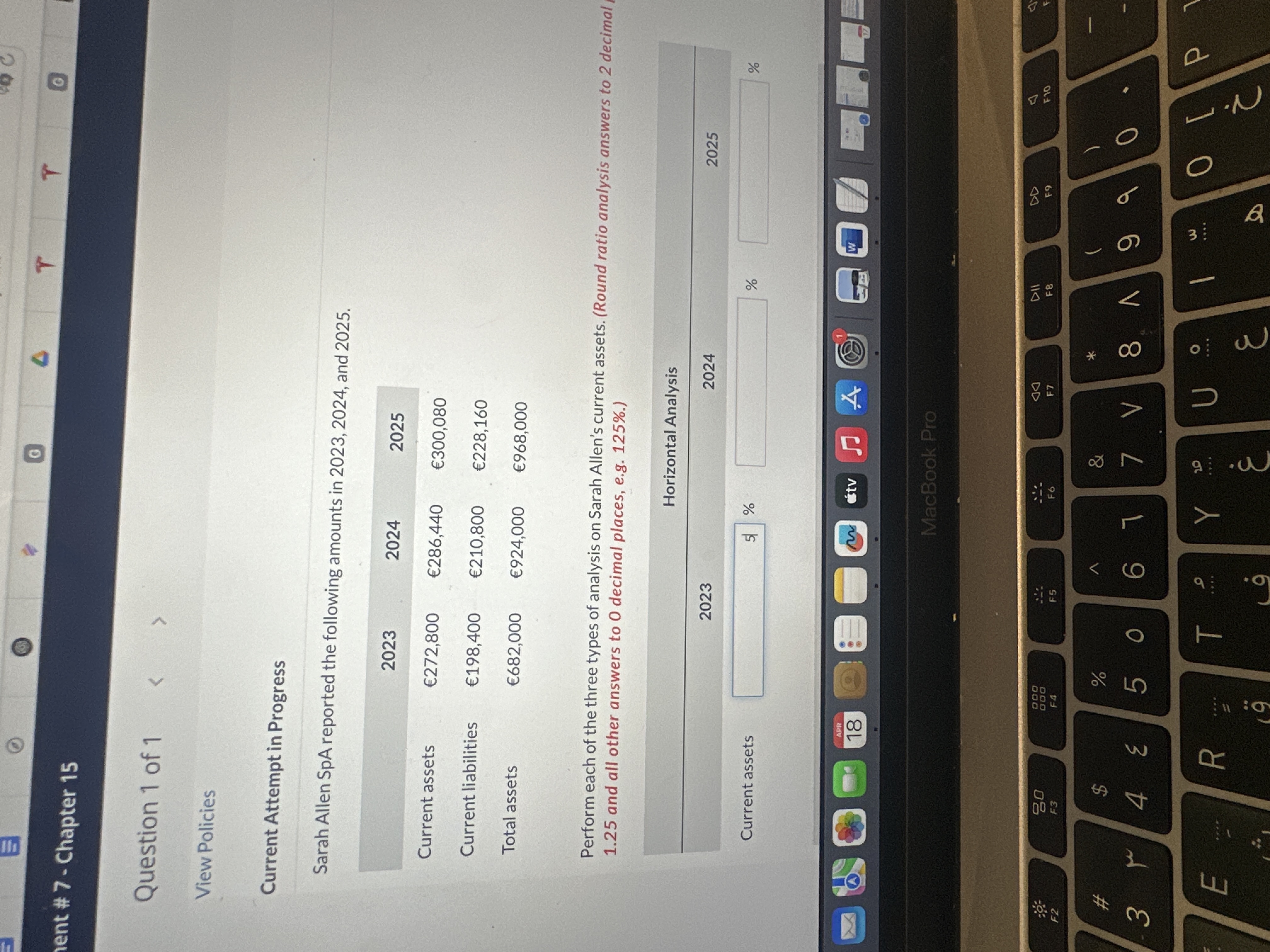 Solved Current Attempt in Progress Sarah Allen SpA reported | Chegg.com